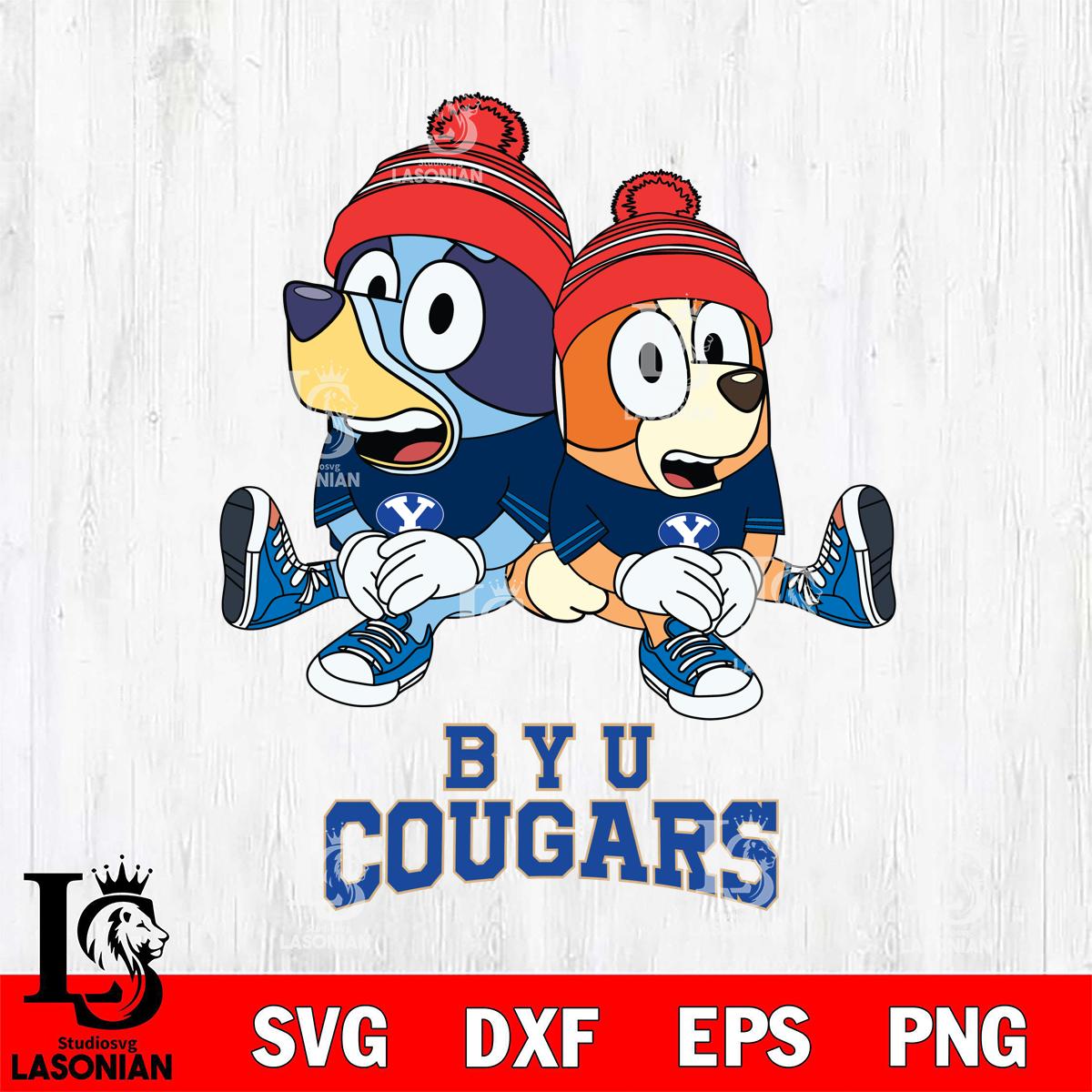 BYU Cougars Christmas Bluey & Bingo Sit – lasoniansvg