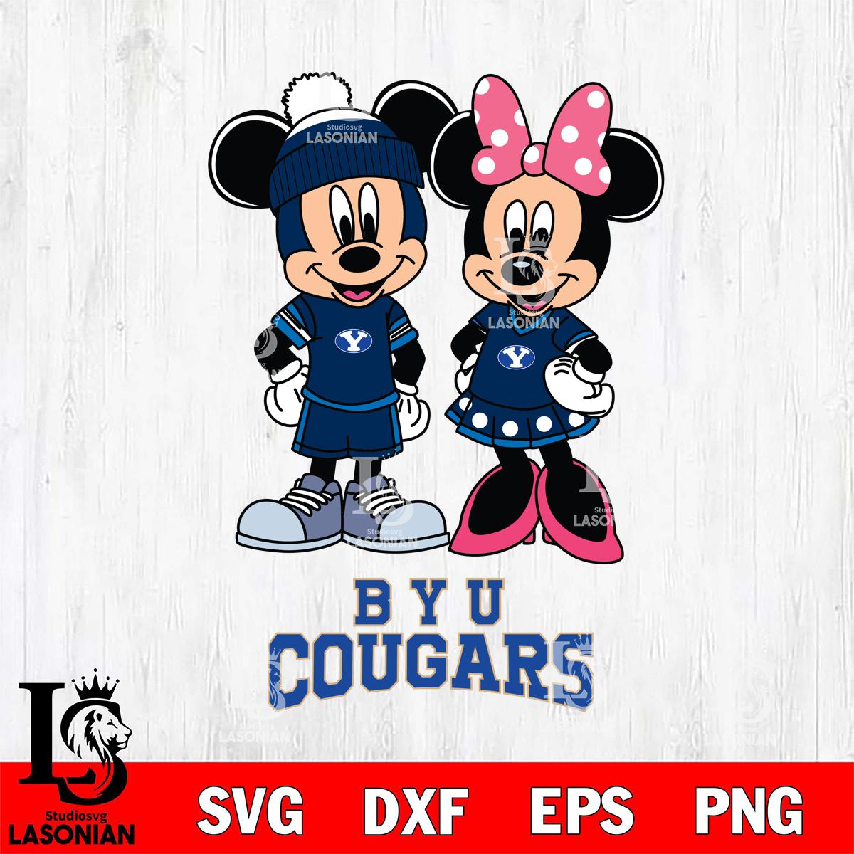 BYU Cougars Mickey Minnie Mouse Pink – lasoniansvg
