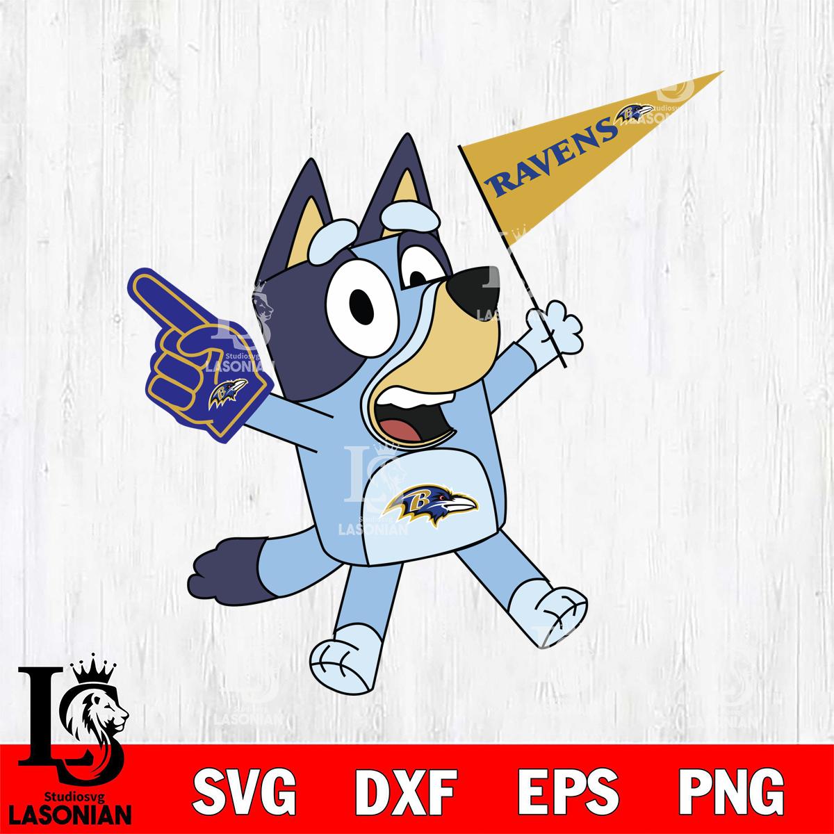 Baltimore Ravens Bluey Flag NFL Football – lasoniansvg