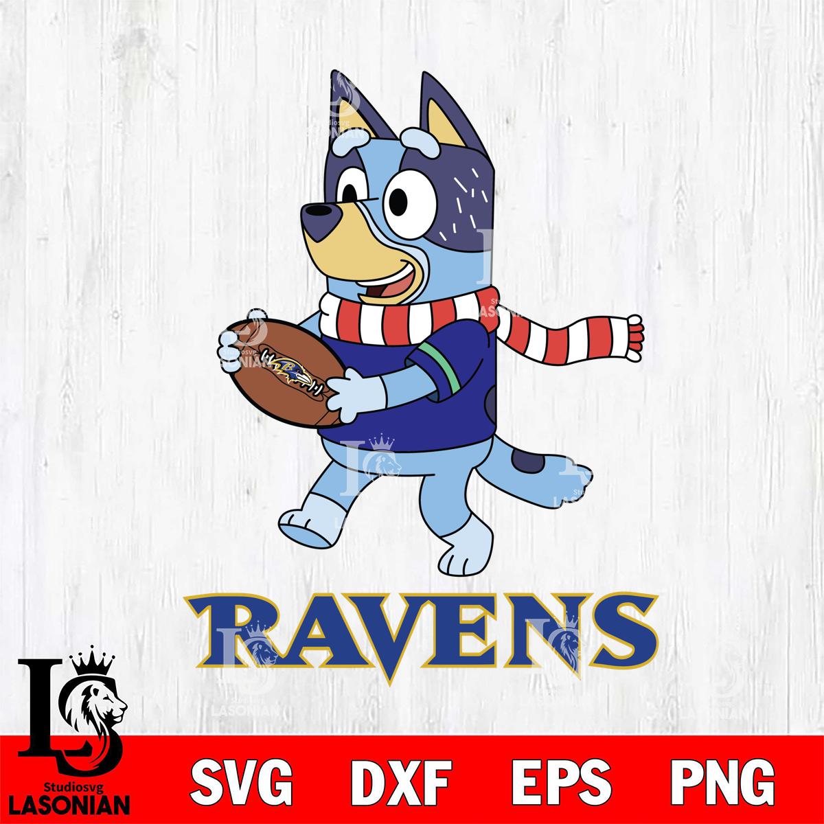 Baltimore Ravens Bluey Player Football – lasoniansvg