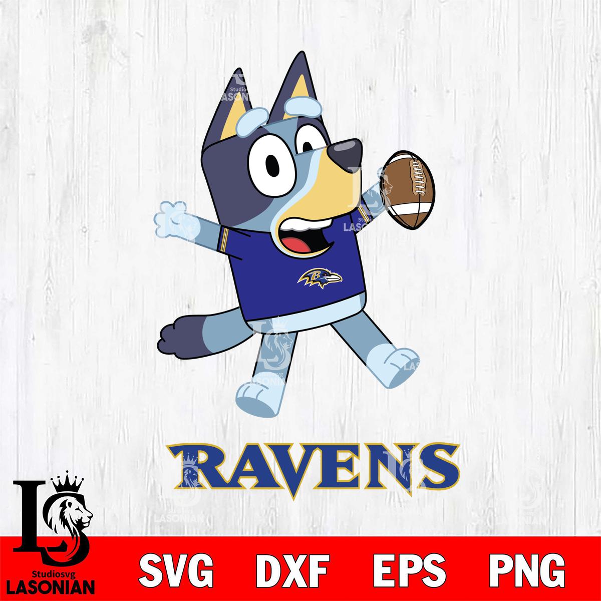Baltimore Ravens Bluey Sport Football – lasoniansvg