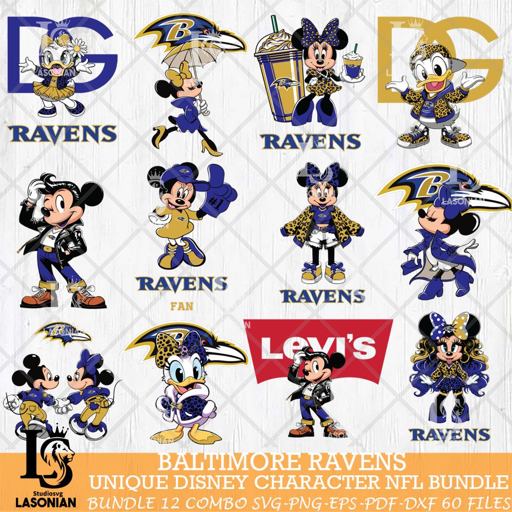 Baltimore Ravens Disney Characters NFL Bundle 12 – lasoniansvg