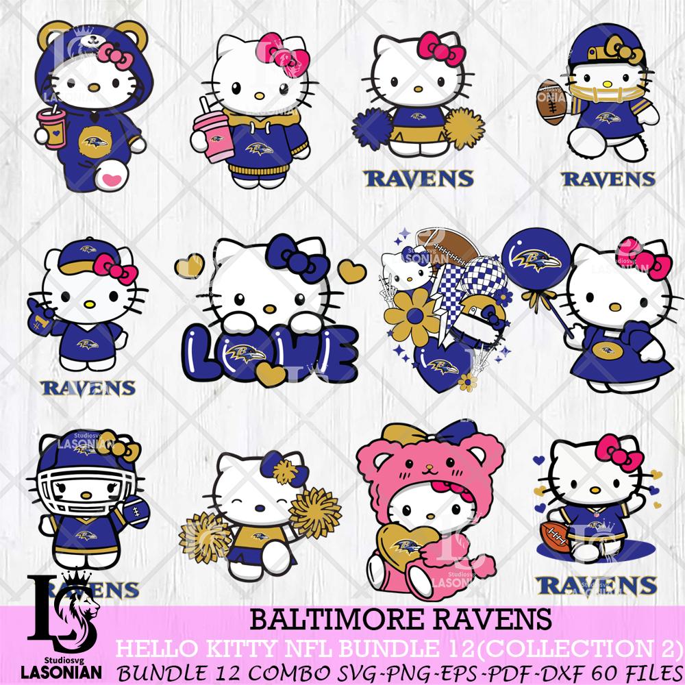 Baltimore Ravens Hello Kitty Bundle 12 SVG – lasoniansvg