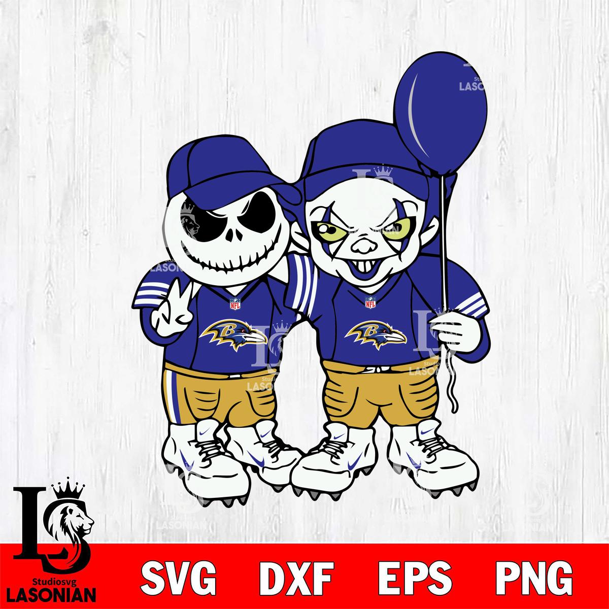 Baltimore Ravens Jack Skellington And Pennywise Football – lasoniansvg