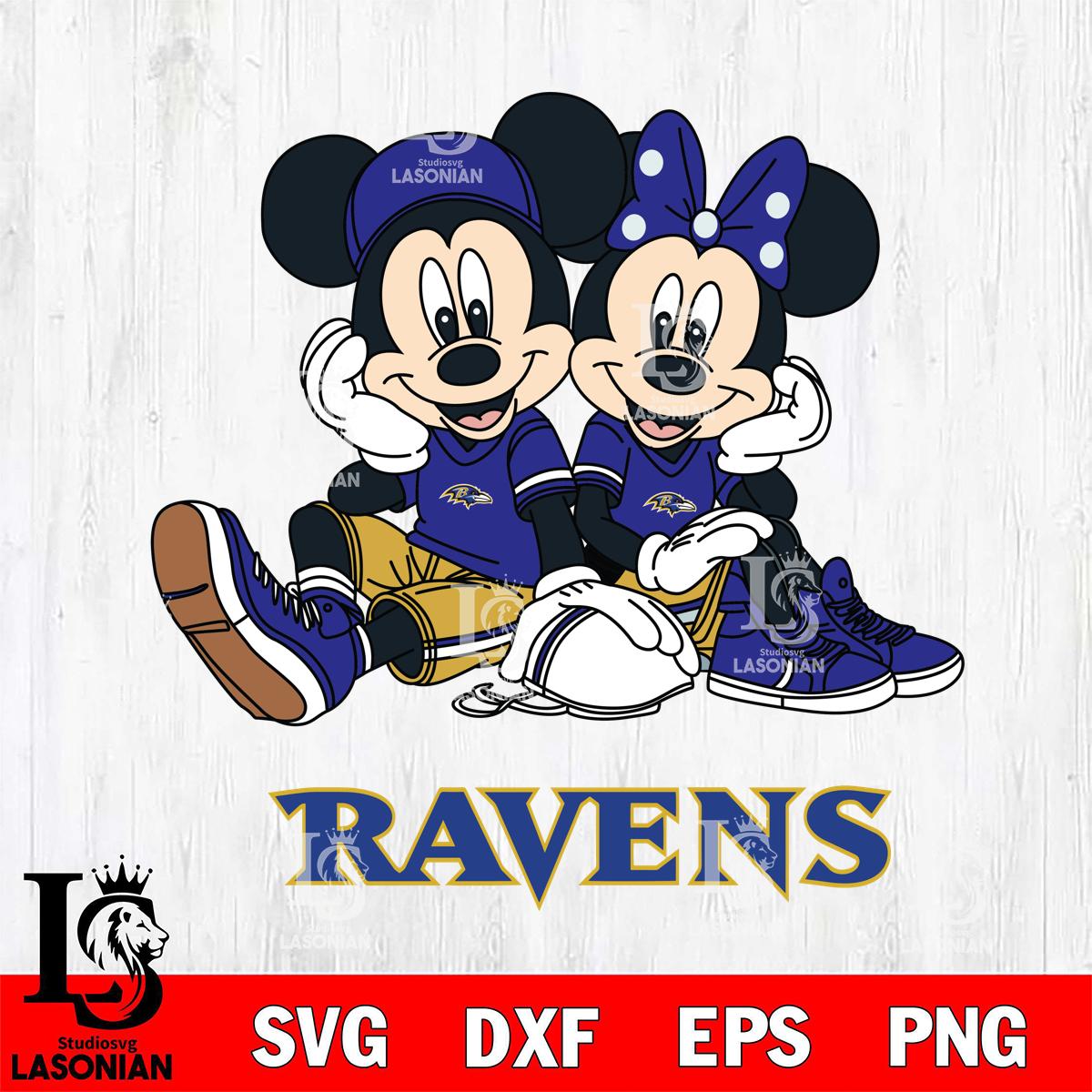 Baltimore Ravens Mickey Minnie Mouse Football Sit – lasoniansvg