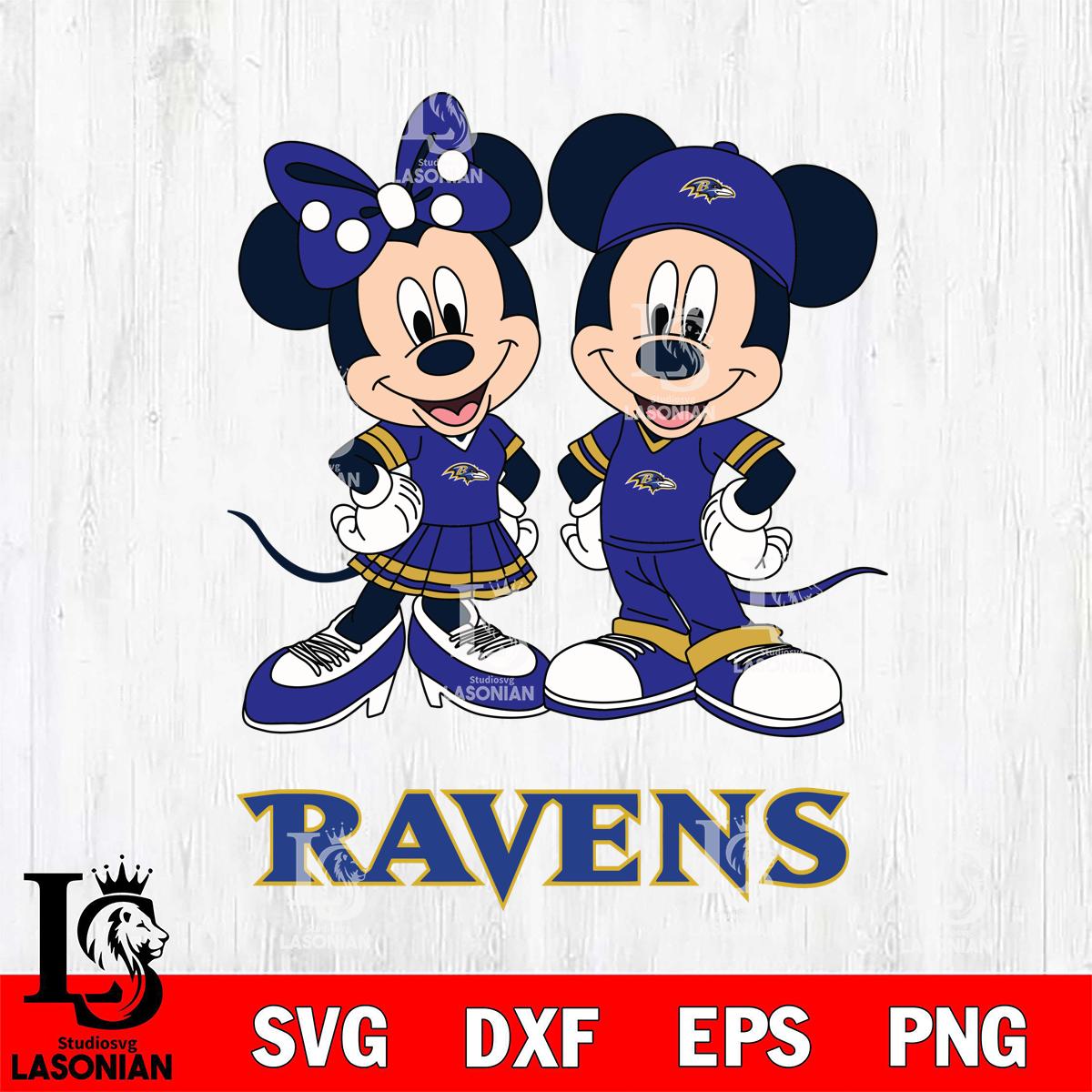 Baltimore Ravens Mickey Minnie Mouse rugby ball – lasoniansvg