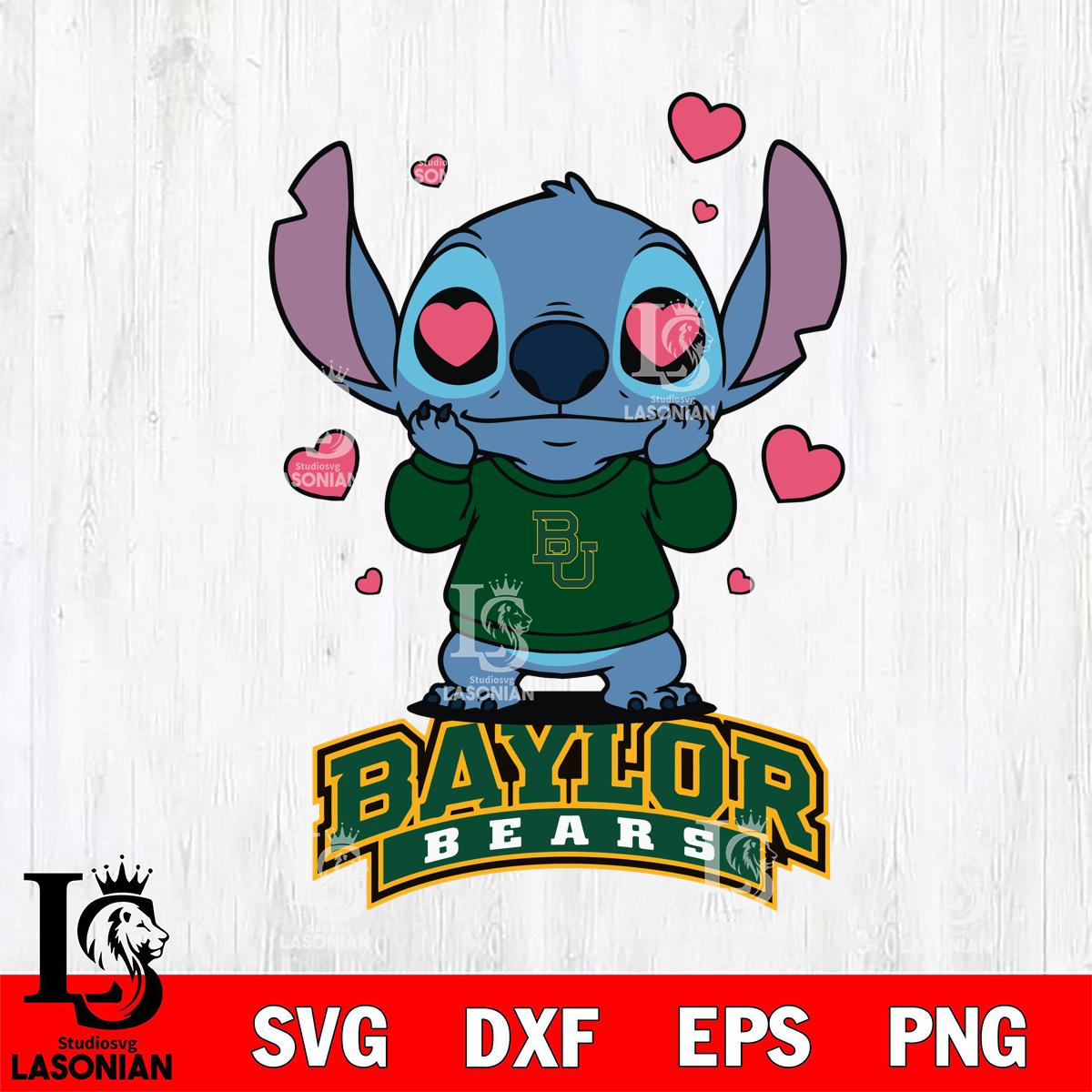 Baylor Bears Stitch Valentine Heart Digital Download, NCAA SVG DXF EPS ...