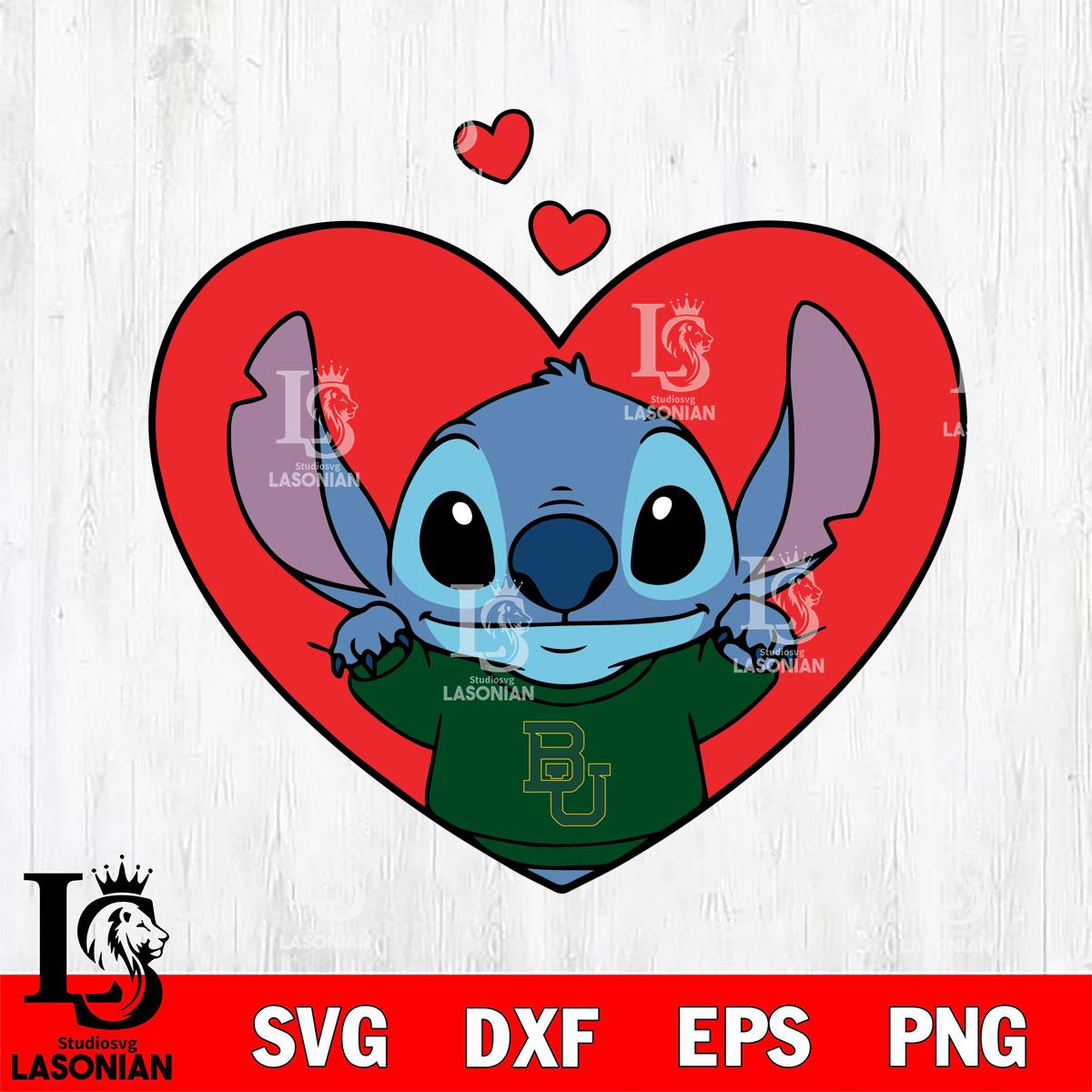 Baylor Bears Stitch in Heart Digital Download, NCAA SVG DXF EPS PNG PDF ...