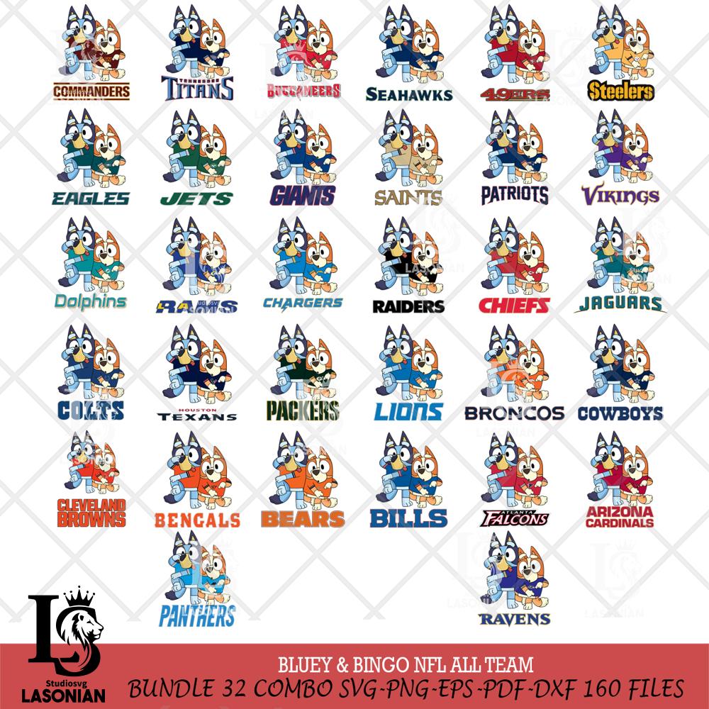 Bluey & Bingo NFL ALL TEAM – lasoniansvg