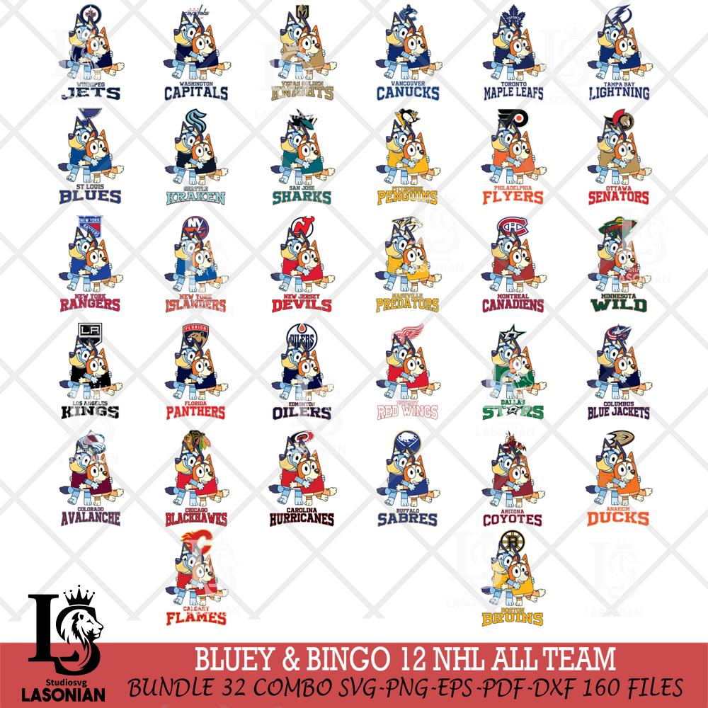 Bluey & Bingo 12 NHL ALL TEAM – lasoniansvg