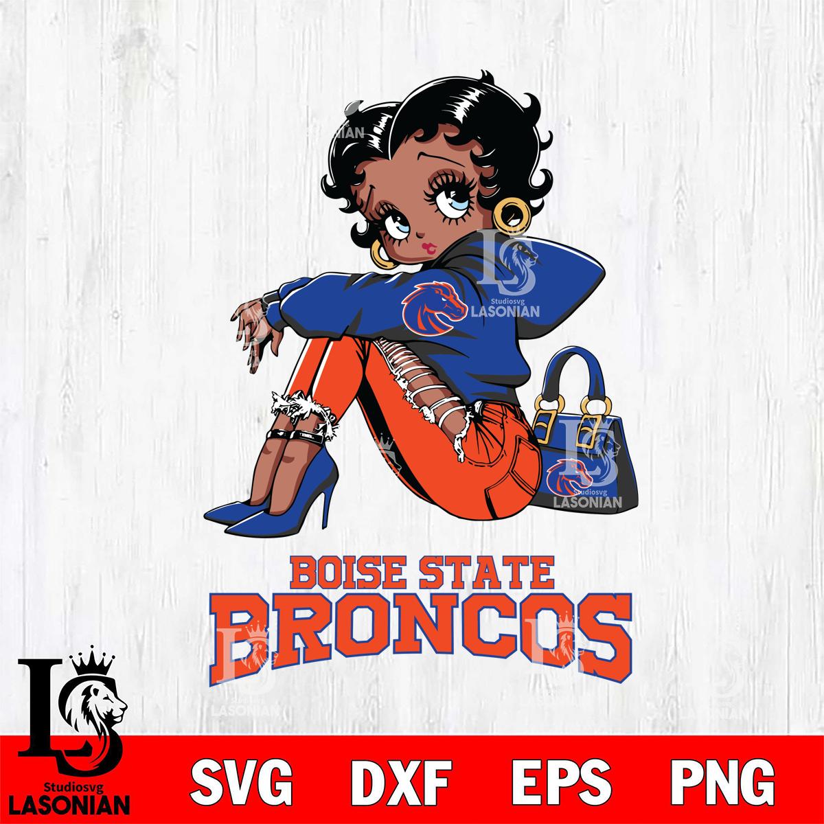 Boise State Broncos Betty Boop Black Fan Girl – lasoniansvg