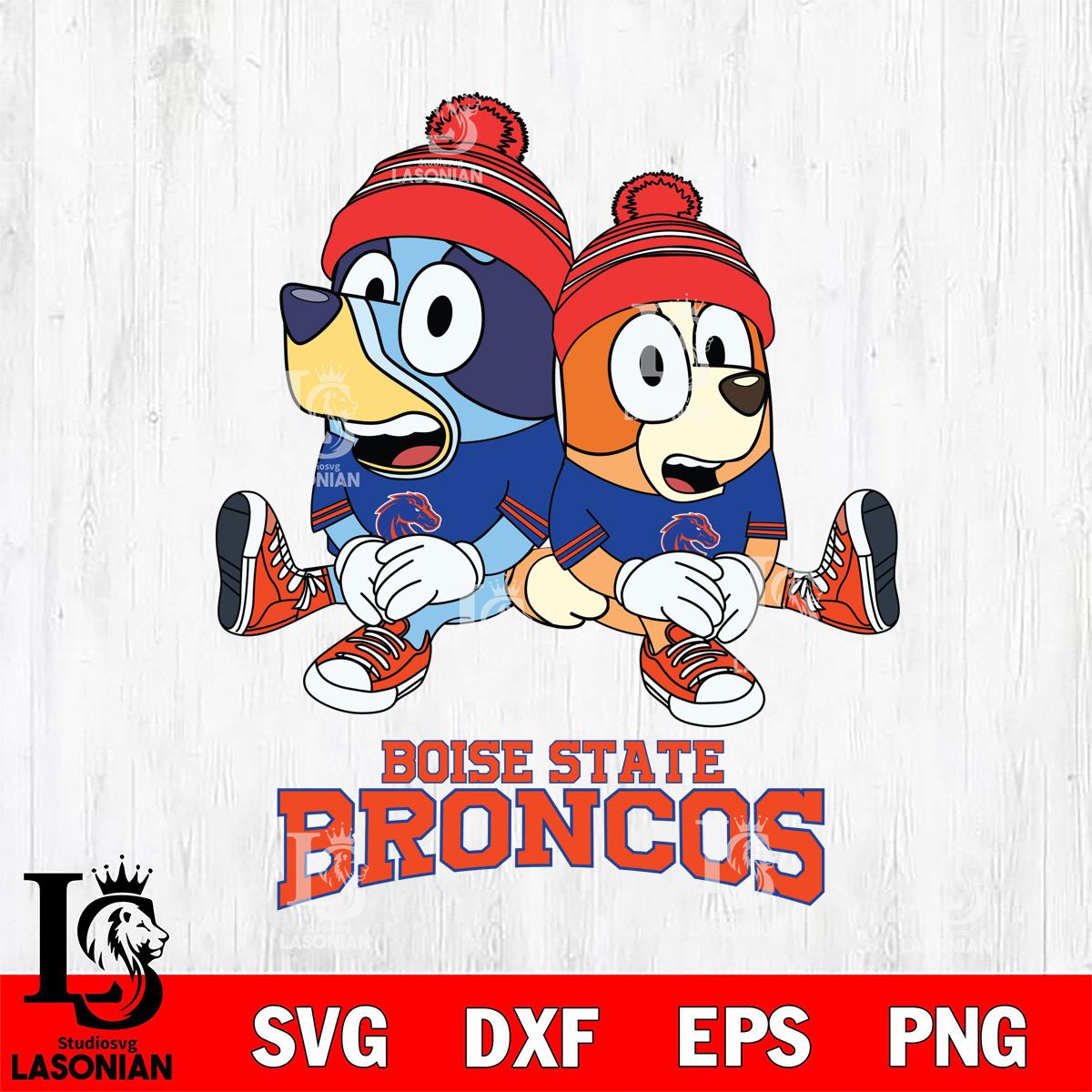 Boise State Broncos Christmas Bluey & Bingo Sit – lasoniansvg