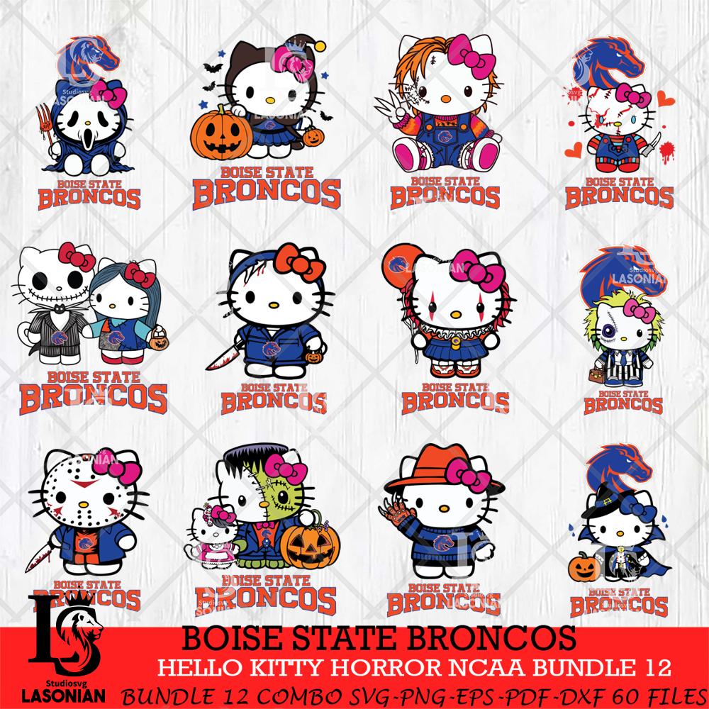 Boise State Broncos Hello Kitty Horror NCAA Bundle 12 SVG – lasoniansvg