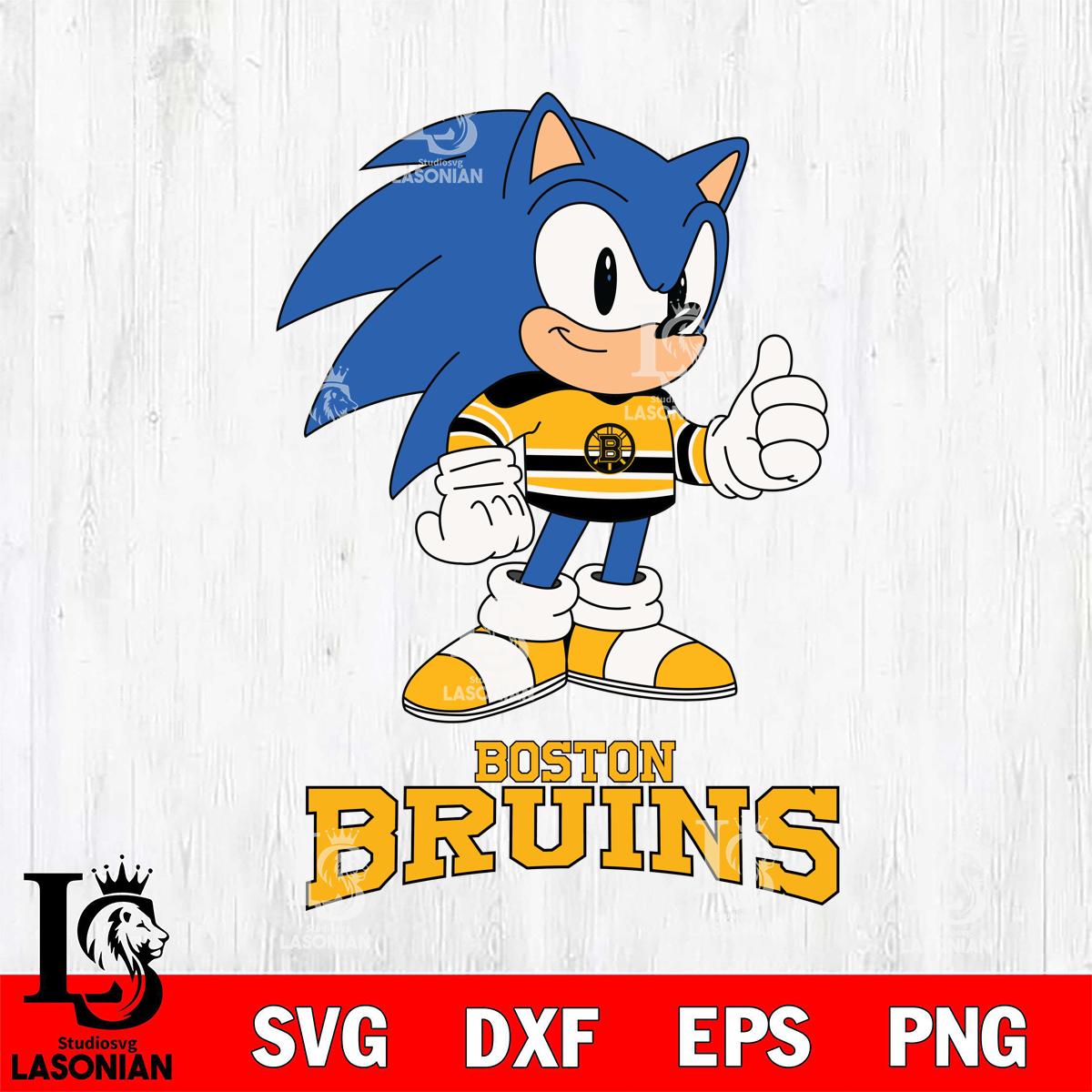 Boston Bruins Sonic like NHL Hockey – lasoniansvg