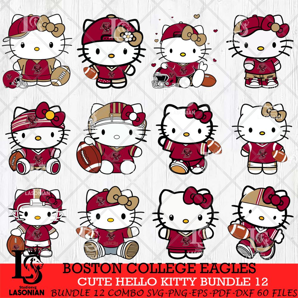 Boston College Eagles Cute Hello Kitty Bundle 12 SVG – lasoniansvg