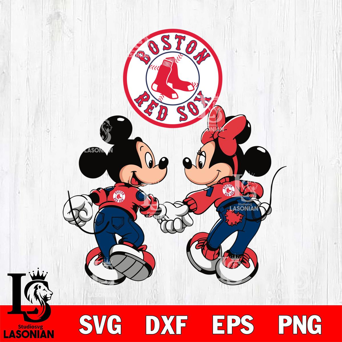 Boston Red Sox Fan Minnie And Mickey Love – lasoniansvg