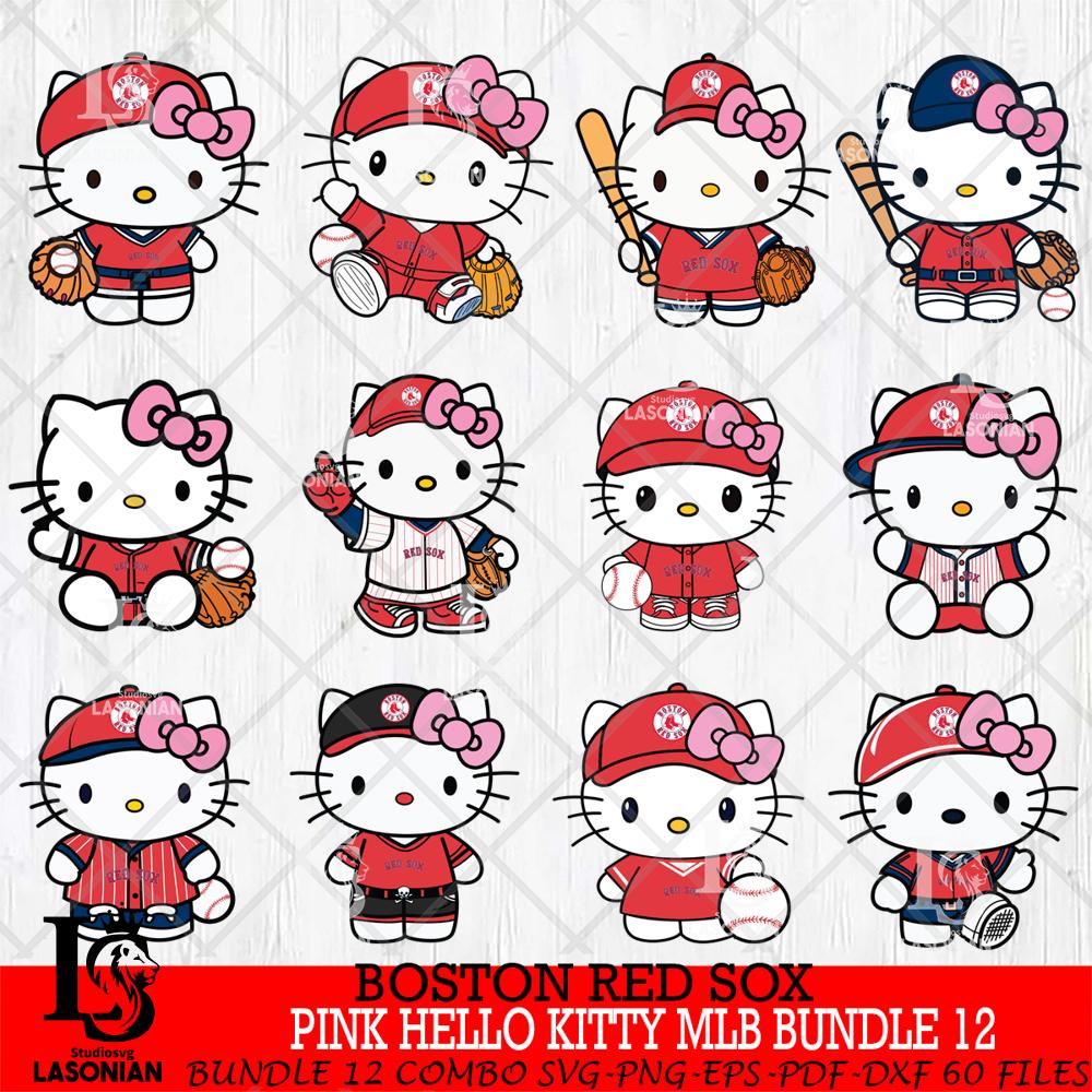 Boston Red Sox Pink Hello Kitty MLB Bundle 12 – lasoniansvg