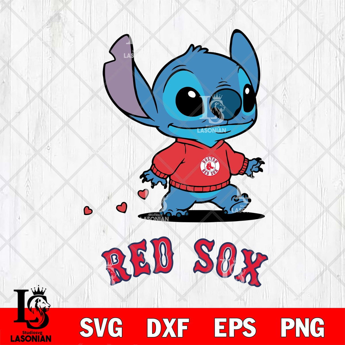 Boston Red Sox Stitch walking cartoon File cut , Criucut , Digital ...
