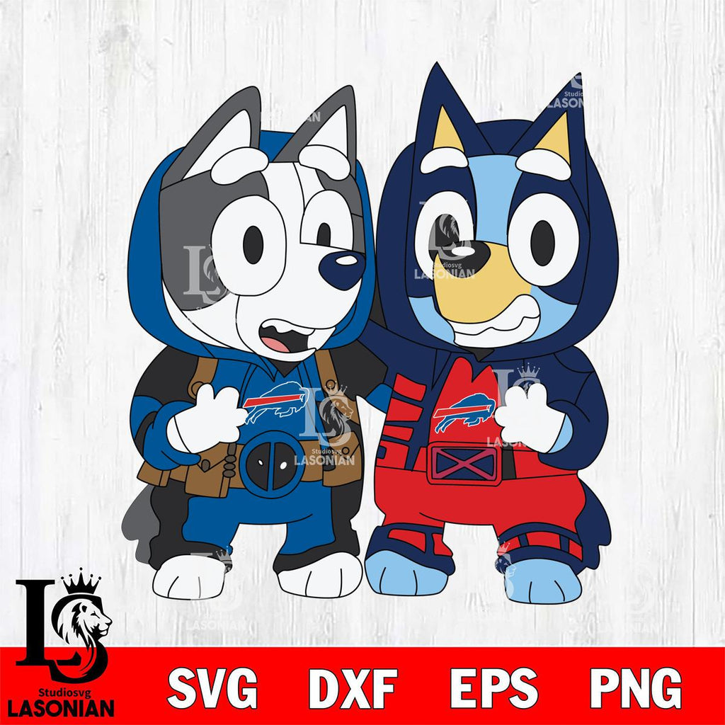 Buffalo Bills Bluey Deadpool Wolverine Lasoniansvg