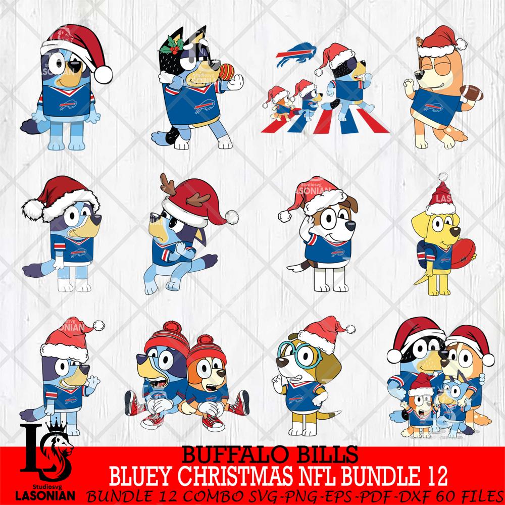 Buffalo Bills Bluey Christmas NFL Bundle 12 SVG – lasoniansvg