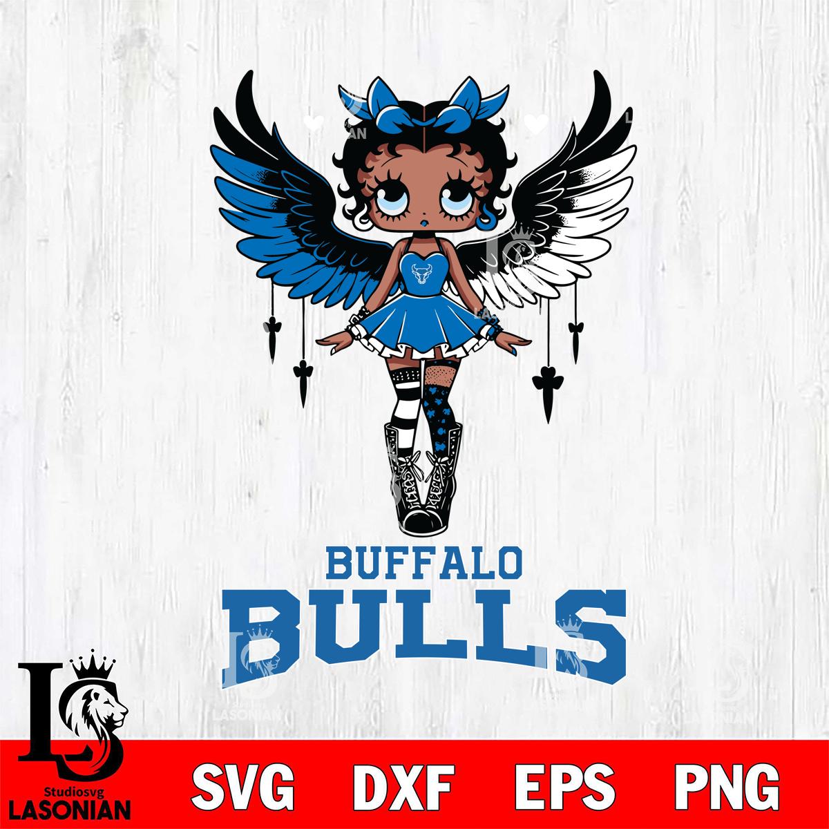 Buffalo Bulls Anglel Black Fan Girl Betty Boop – lasoniansvg