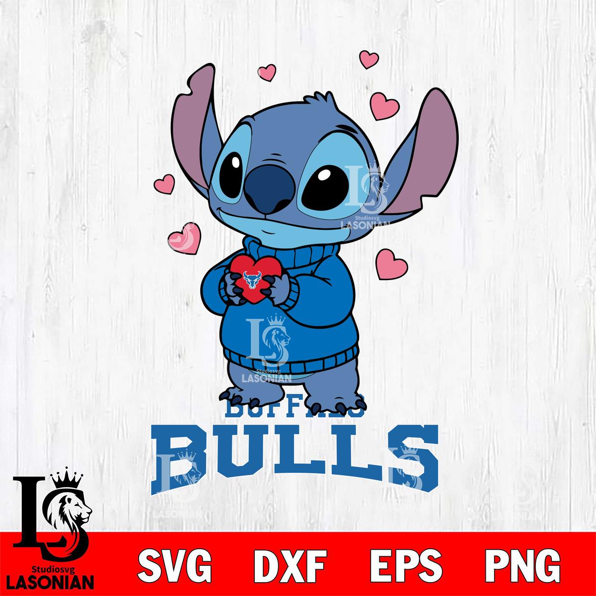Buffalo Bulls Stitch Valentine Digital Download, NCAA SVG DXF EPS PNG ...