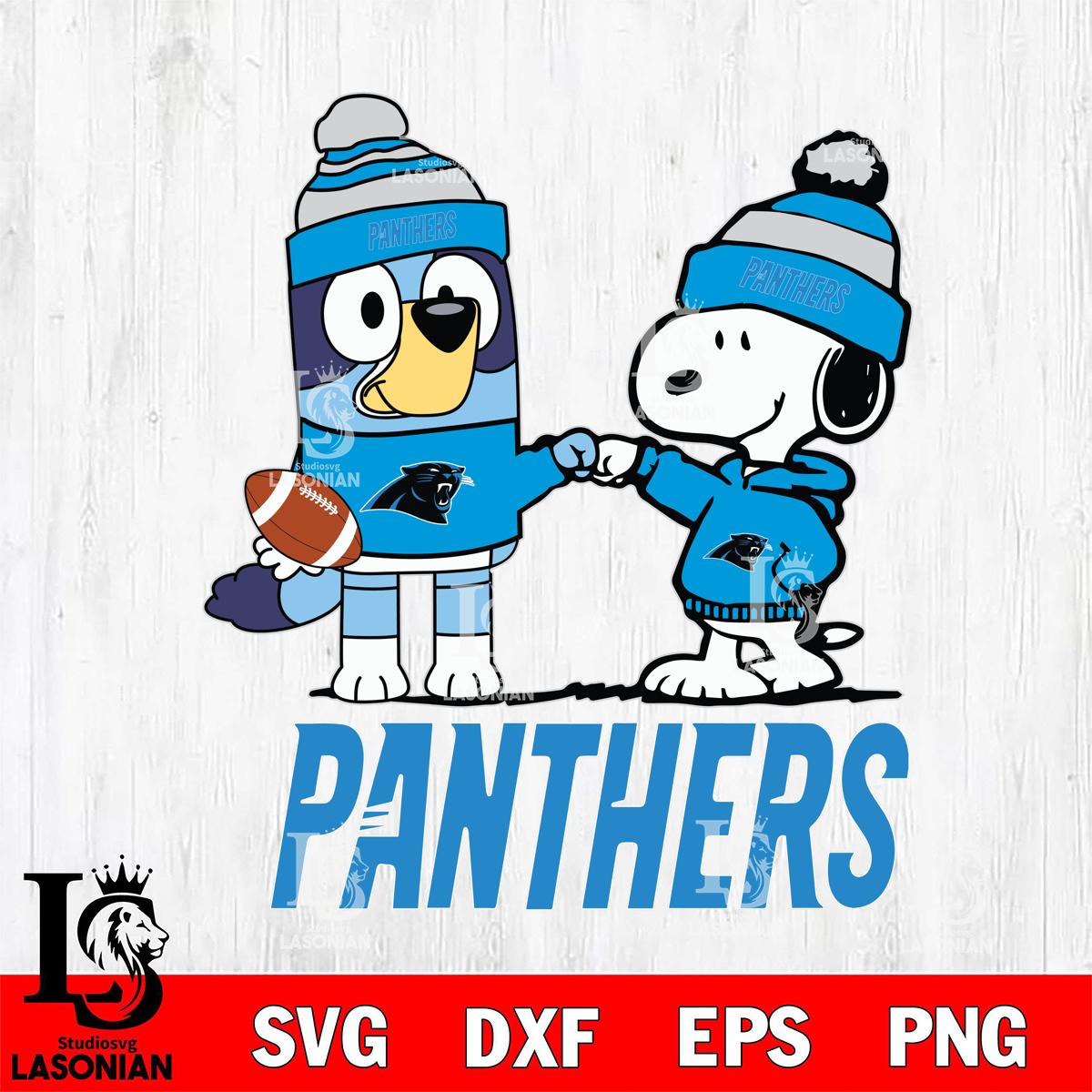 Carolina Panthers Snoopy & Bluey Football – lasoniansvg