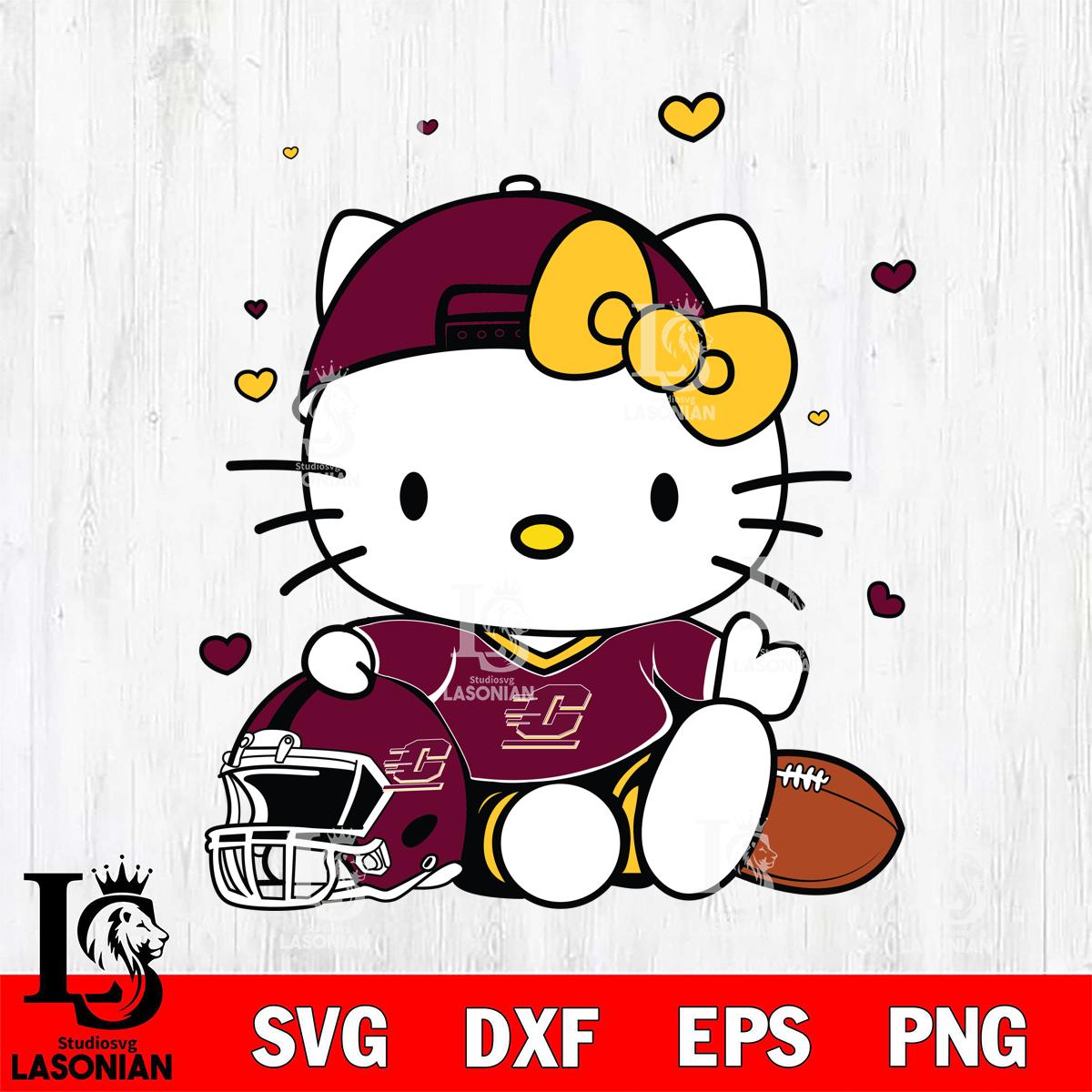 Central Michigan Chippewas Cute Hello Kitty Football – lasoniansvg