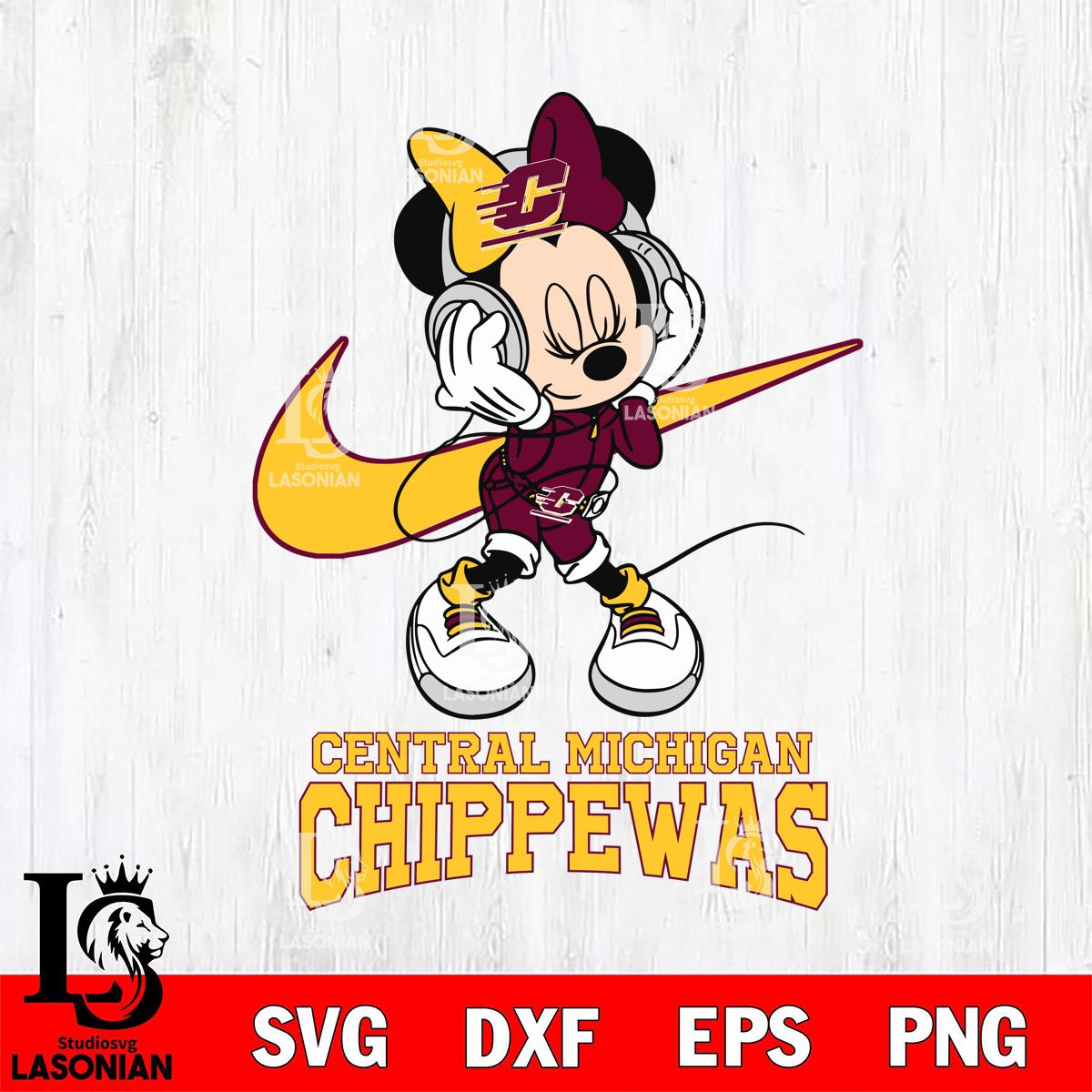Central Michigan Chippewas Minnie Mouse Dancing NIKE – lasoniansvg