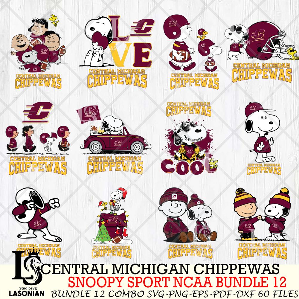 Central Michigan Chippewas Snoopy NCAA Bundle 12 SVG – lasoniansvg