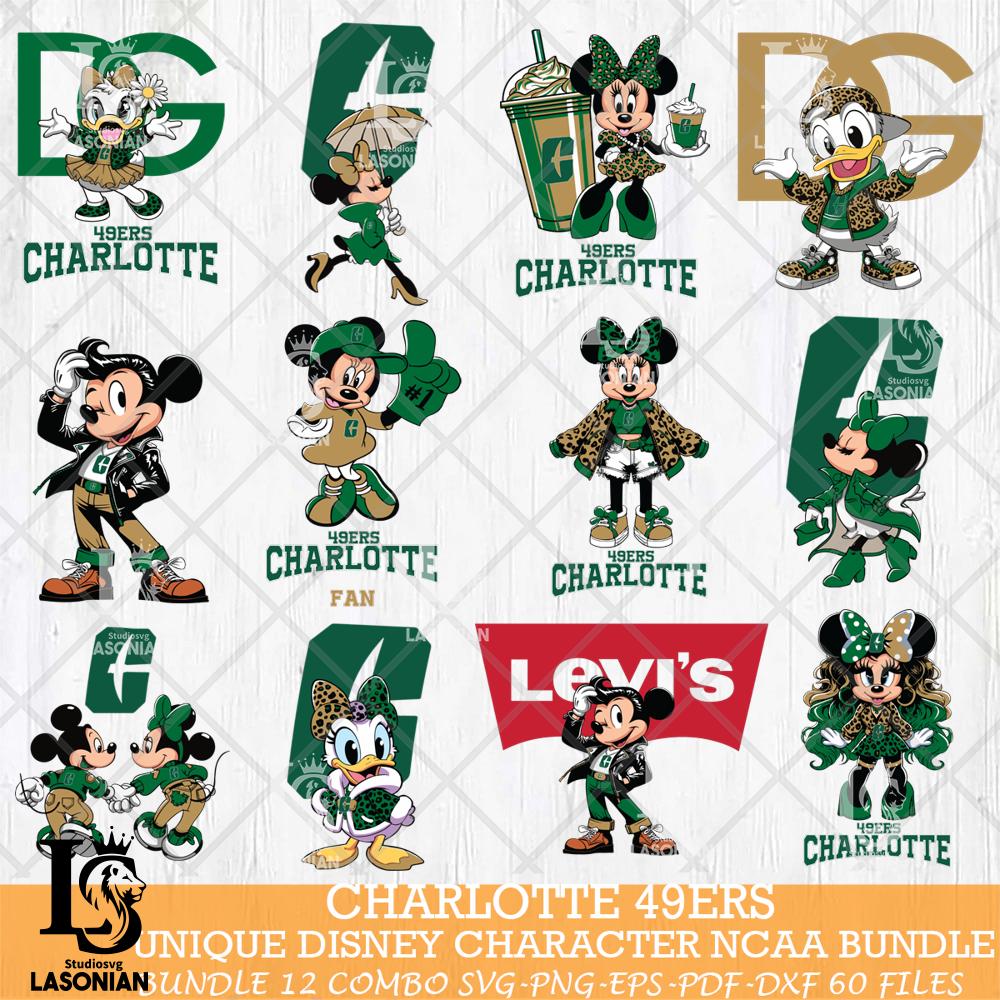 Charlotte 49ers Disney character NCAA Bundle 12 – lasoniansvg