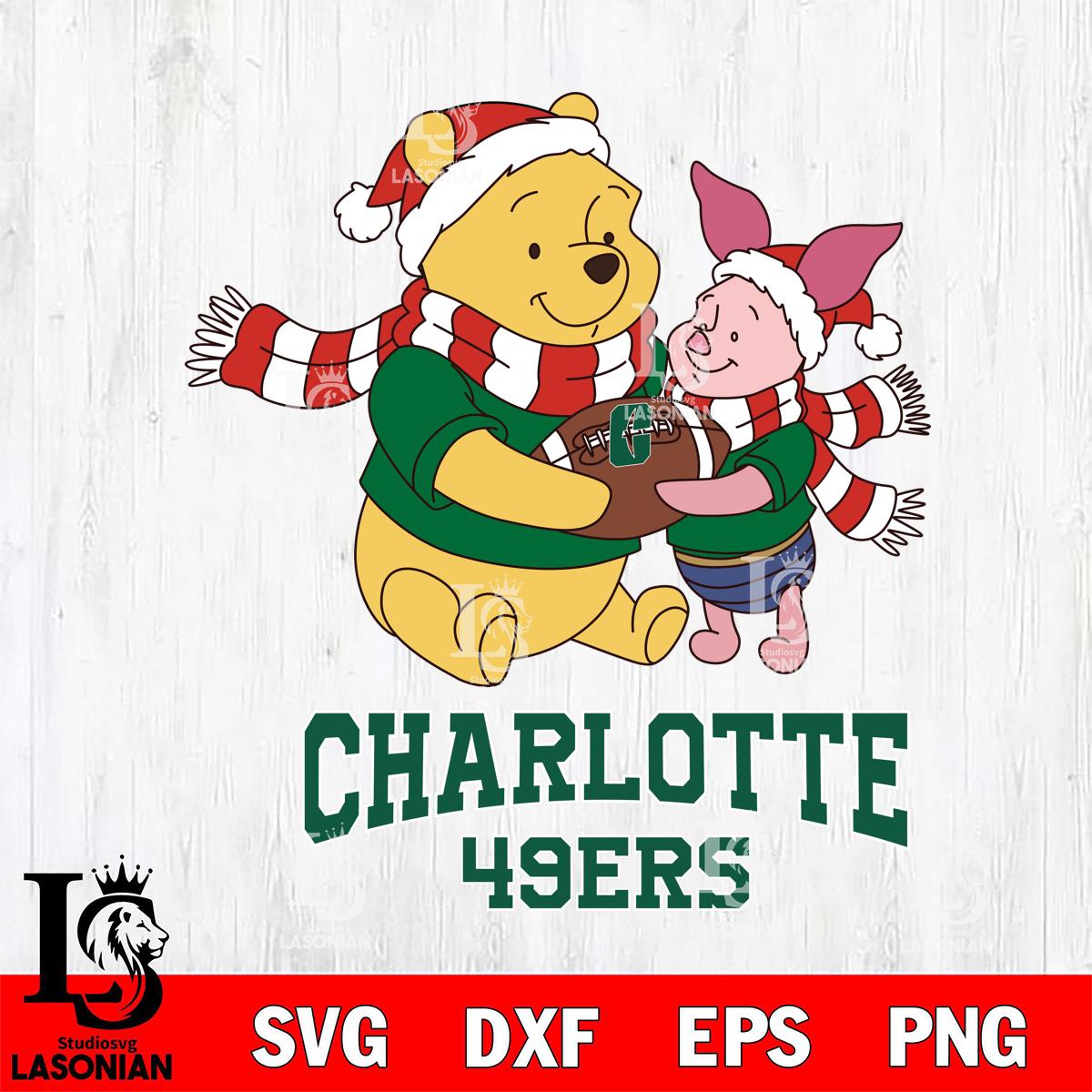 Charlotte 49ers Winnie the Pooh & Piglet Football – lasoniansvg
