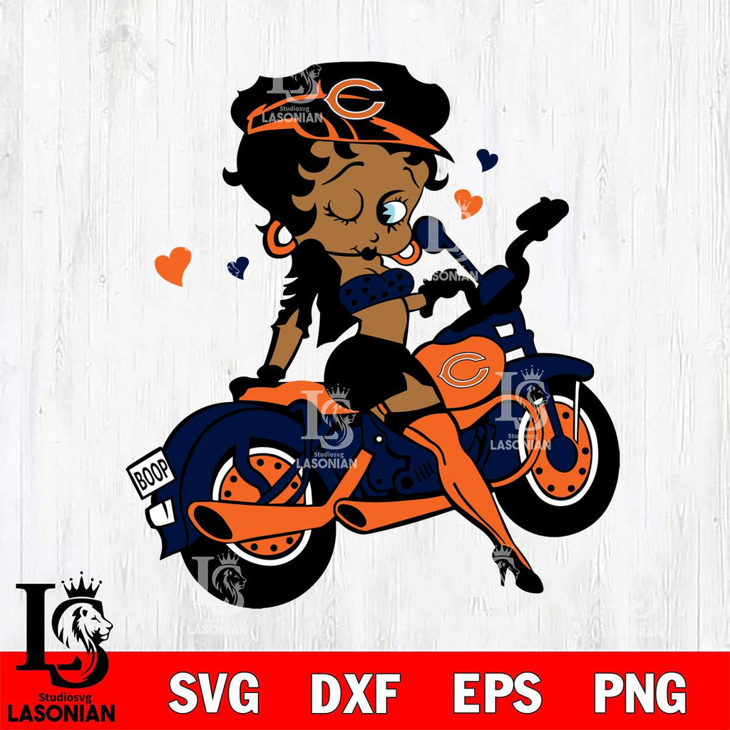 Chicago Bears Betty Boop And Badass Motor SVG – lasoniansvg