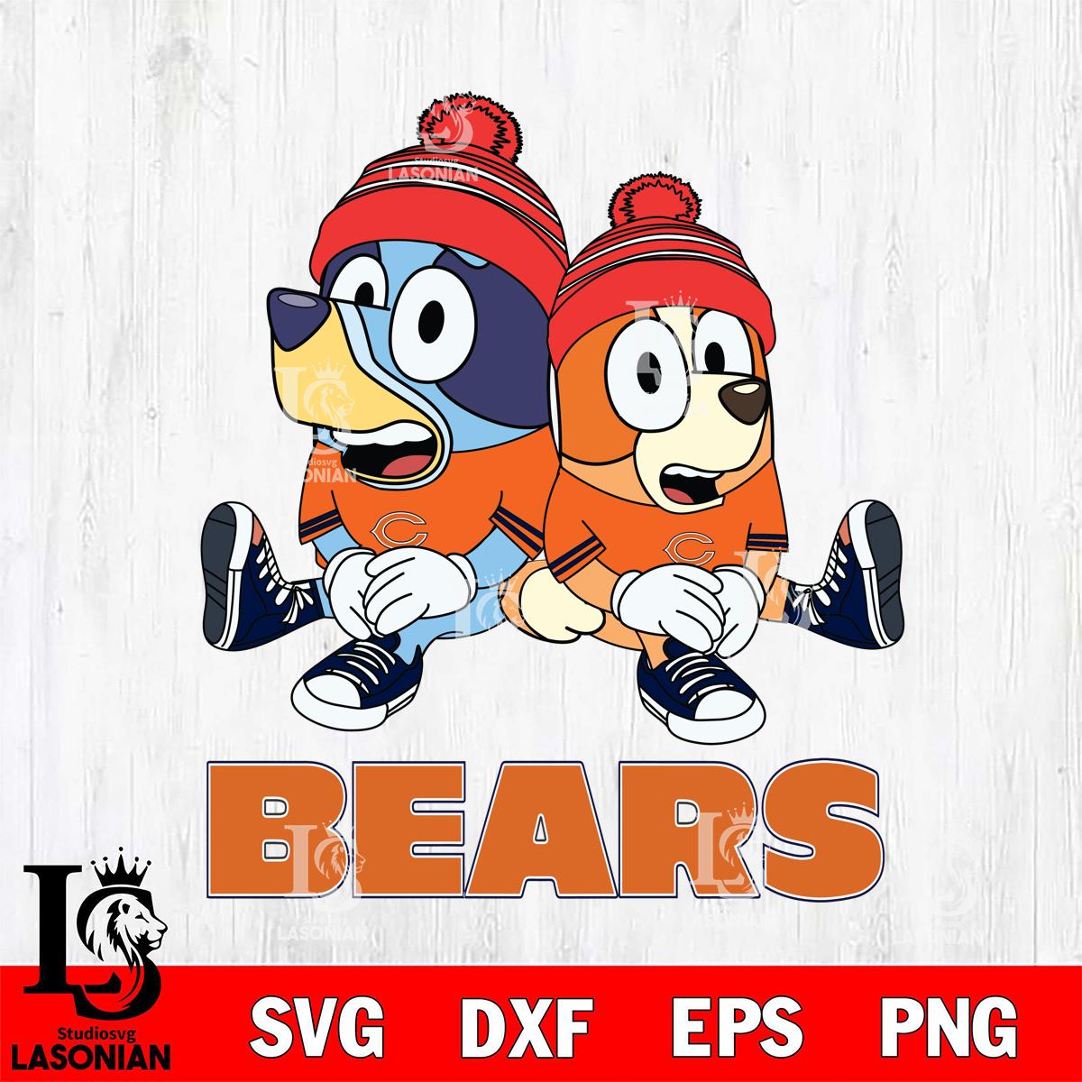Chicago Bears Christmas Bluey & Bingo Sit – lasoniansvg
