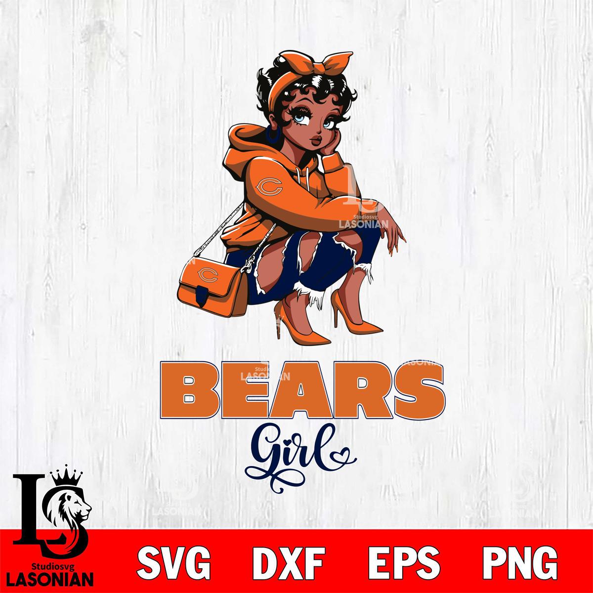 Chicago Bears Fashion Black Fan Girl Betty Boop – lasoniansvg