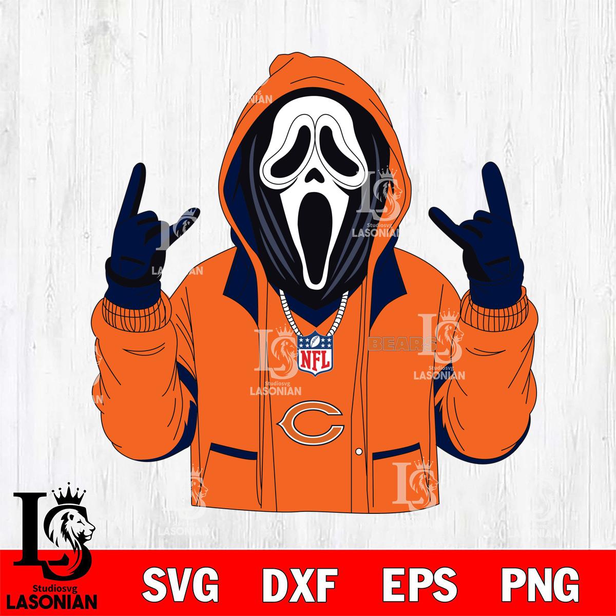 Chicago Bears Ghostface Scream Football Halloween – lasoniansvg