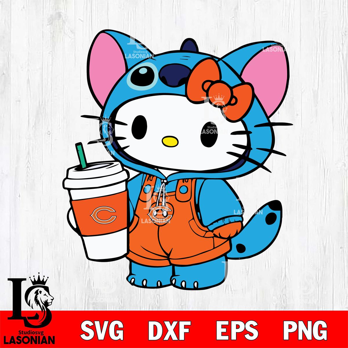 Chicago Bears Hello Kitty Stitch Football – lasoniansvg