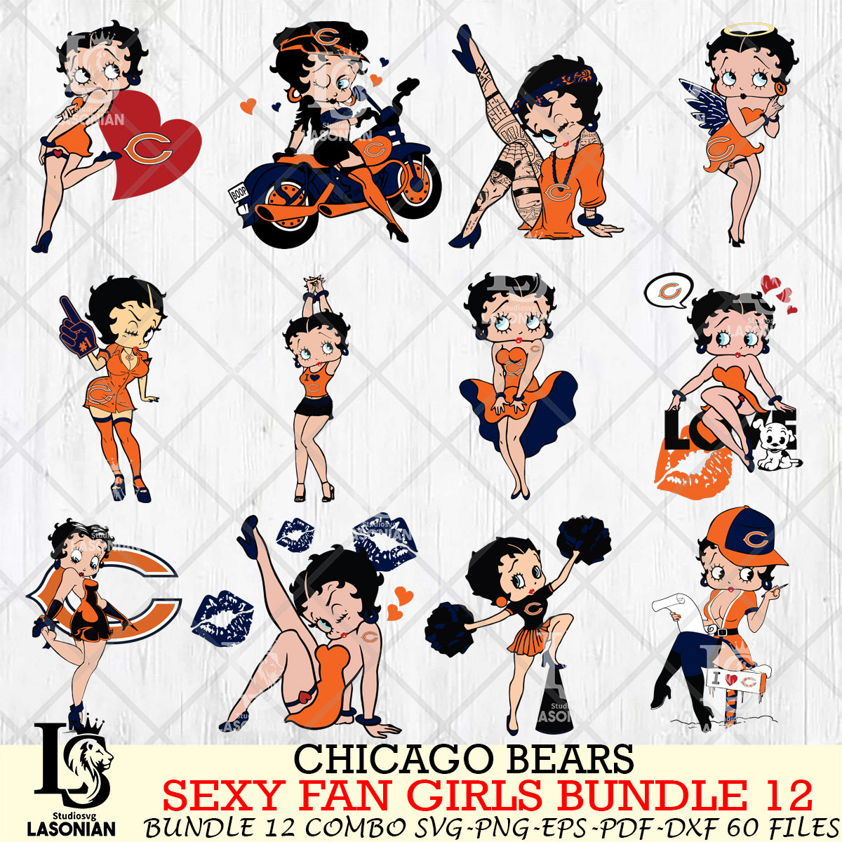 Chicago Bears Sexy Fan Girls Bundle 12 – lasoniansvg