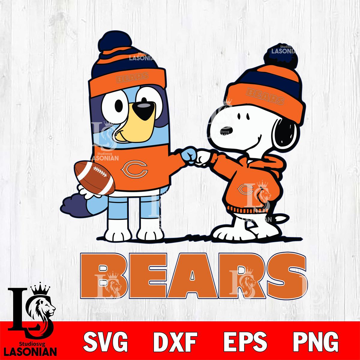 Chicago Bears Snoopy & Bluey Football – lasoniansvg