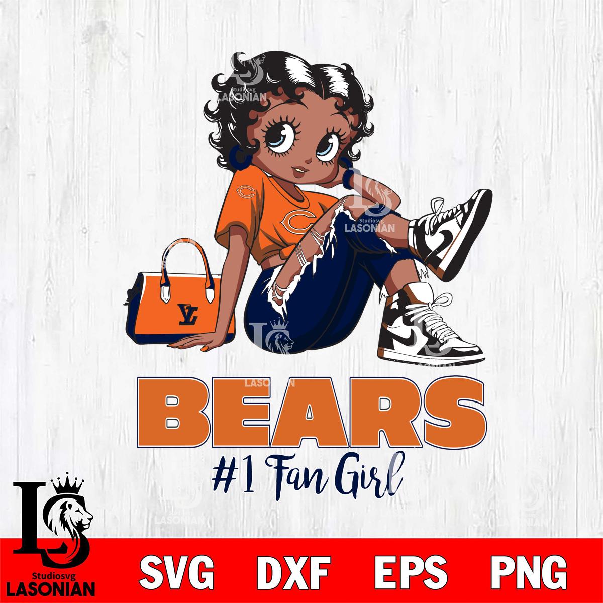 Chicago Bears #1 Black Fan Girl Betty Boop – lasoniansvg