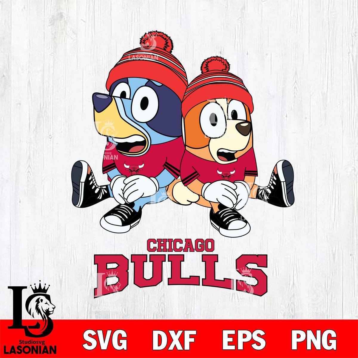 Chicago Bulls Christmas Bluey & Bingo Sit – lasoniansvg