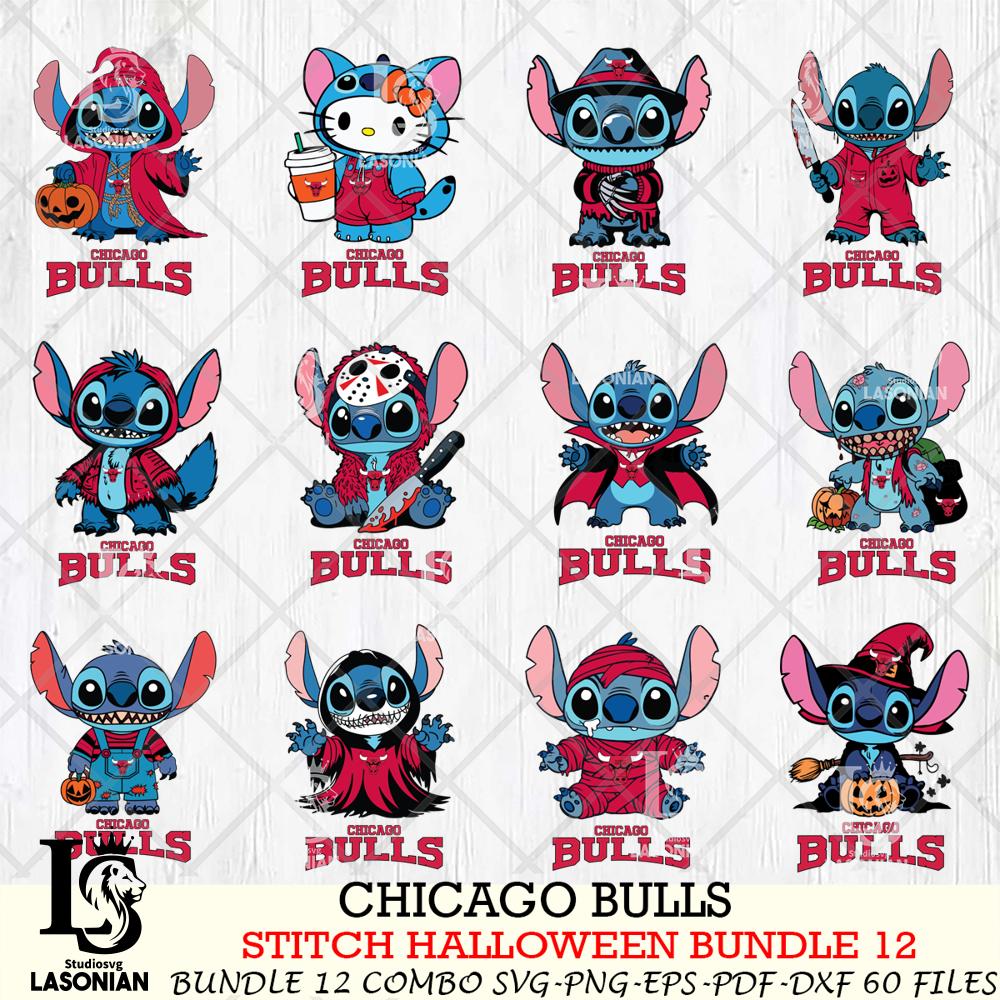 Chicago Bulls Stitch Horror Bundle 12 SVG – lasoniansvg