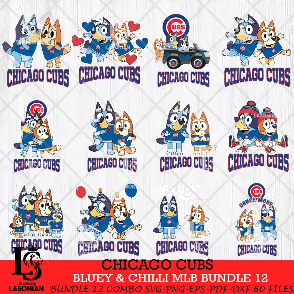 Chicago Cubs Bluey & Bingo MLB Bundle 12 SVG – lasoniansvg