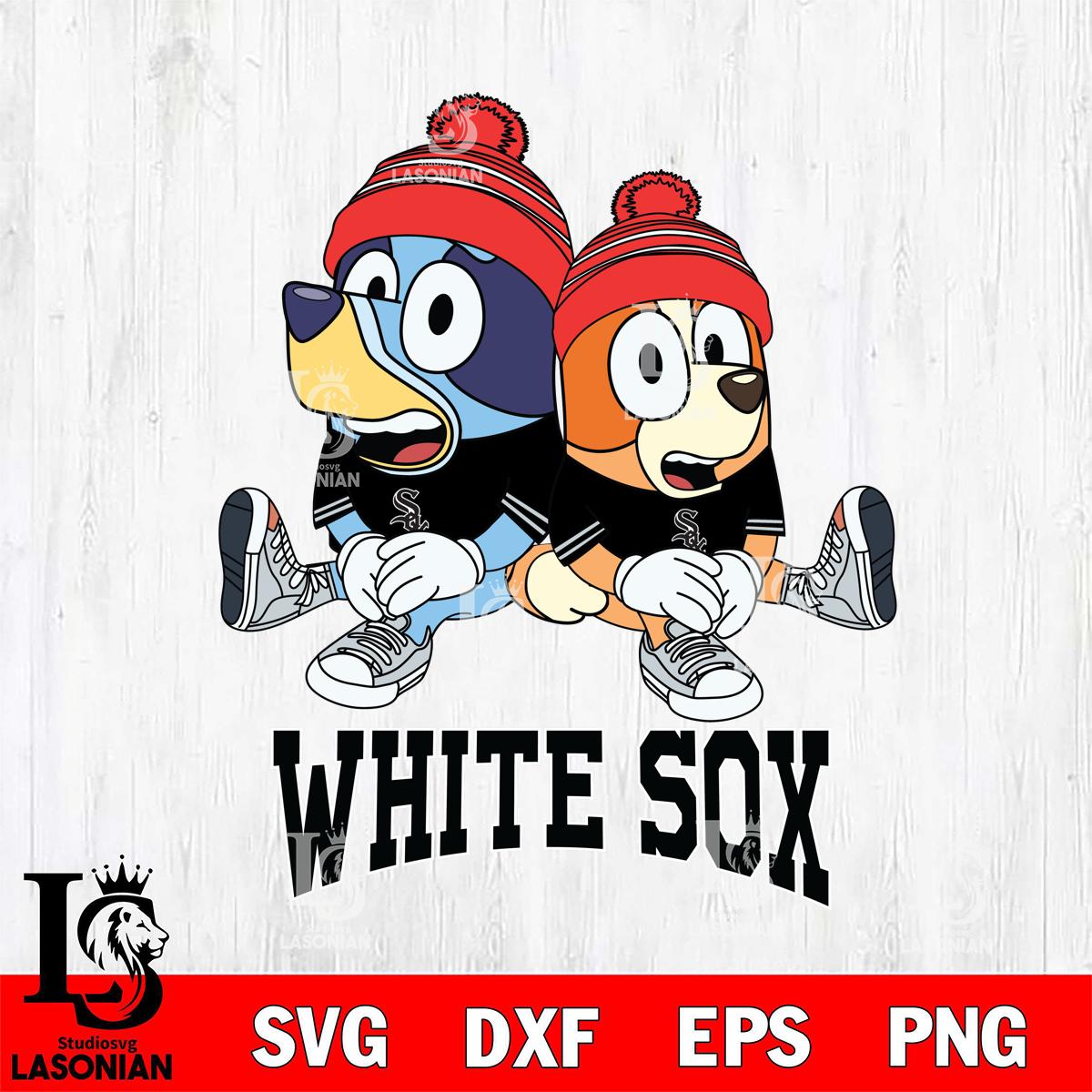 Chicago White Sox Christmas Bluey & Bingo Sit – lasoniansvg