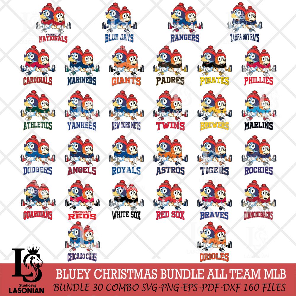 Christmas Bluey & Bingo Sit MLB – lasoniansvg