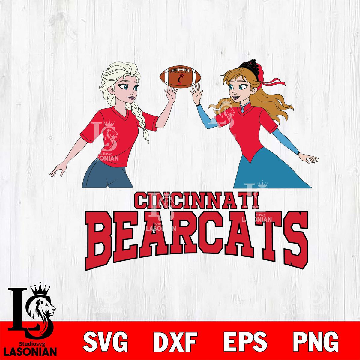 Cincinnati Bearcats Elsa & Anna Football – lasoniansvg
