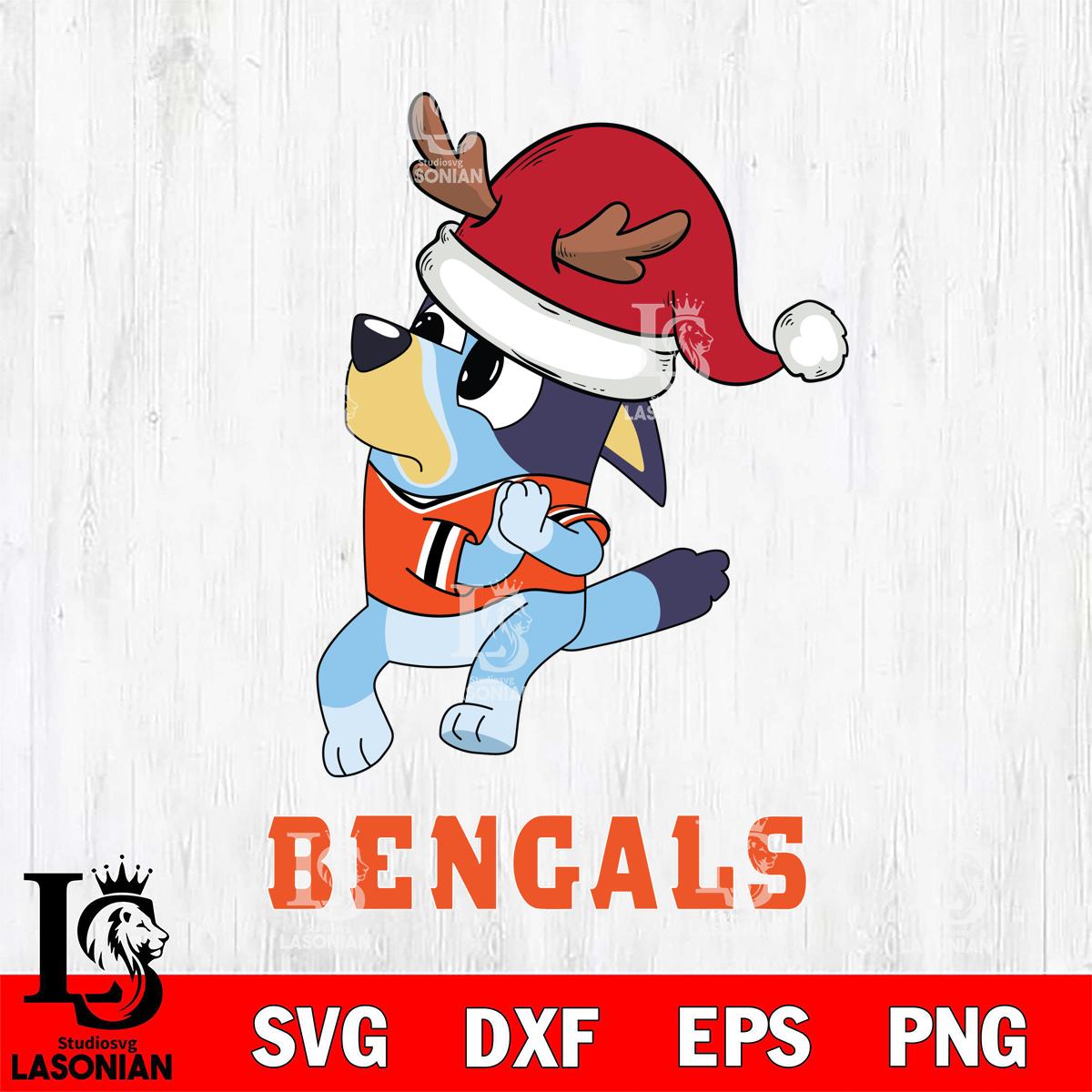 Cincinnati Bengals Christmas Bluey Santa Claus – lasoniansvg