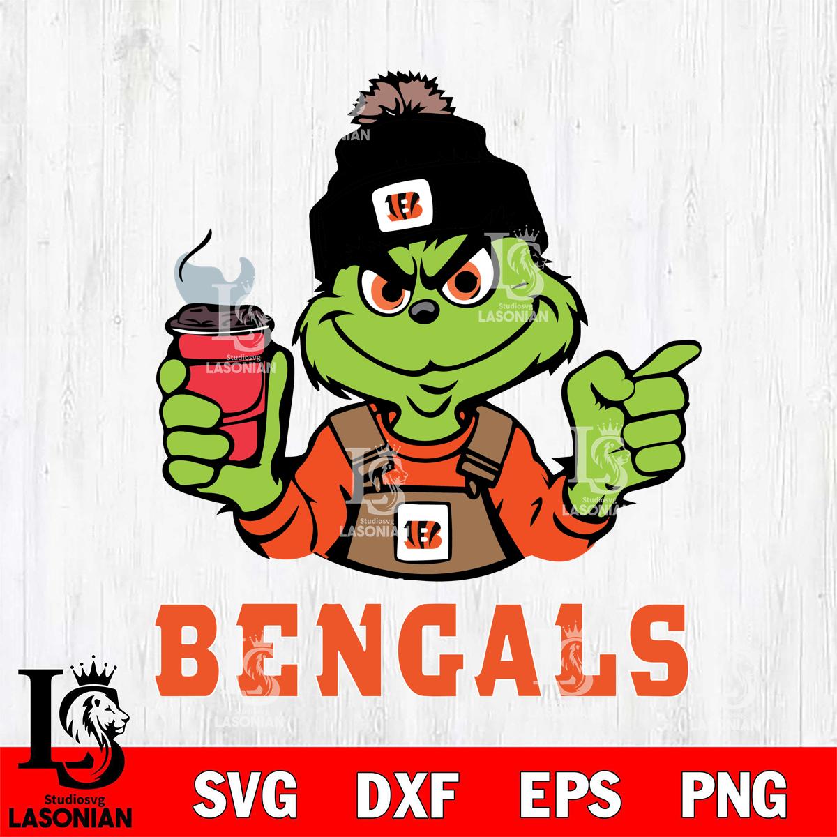 Cincinnati Bengals Grinch with coffee – lasoniansvg