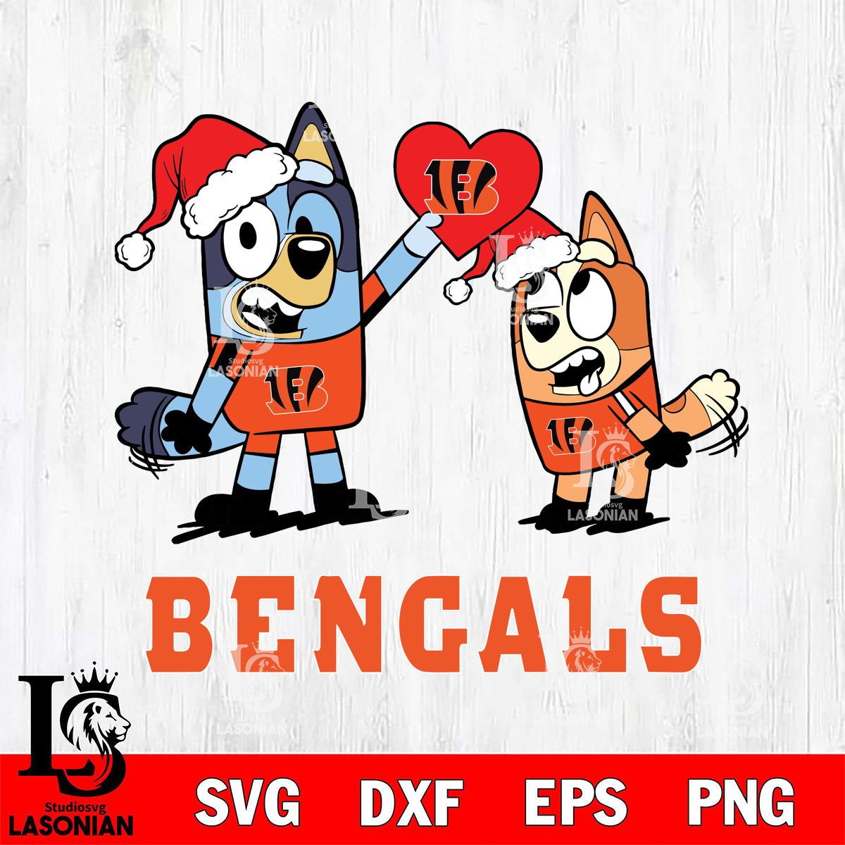Cincinnati Bengals Love Bluey Christmas – lasoniansvg