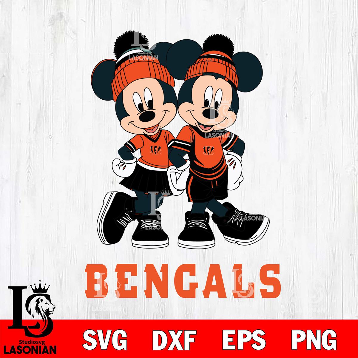Cincinnati Bengals Mickey Minnie Valentine Football – lasoniansvg
